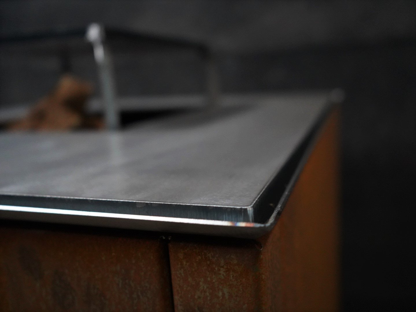 Drip tray in galvanised steel for BBQ fire pit grill 60 x 60 cm