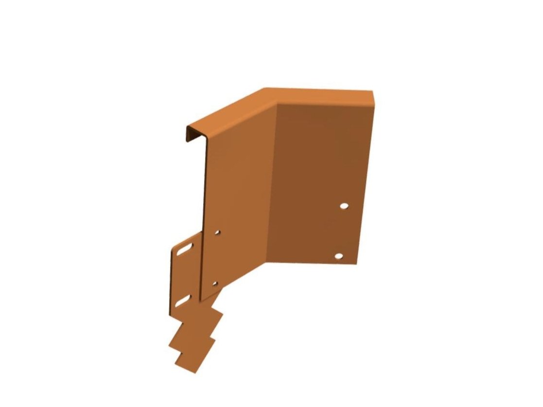 Lawn edging – inner 45° corner with folded edge