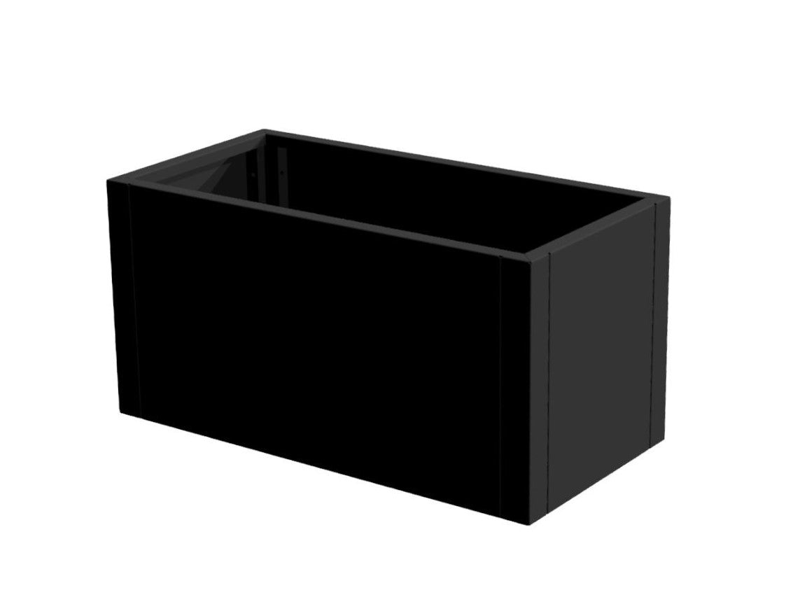 Black planter box CUBY 80 x 40 x 40 cm